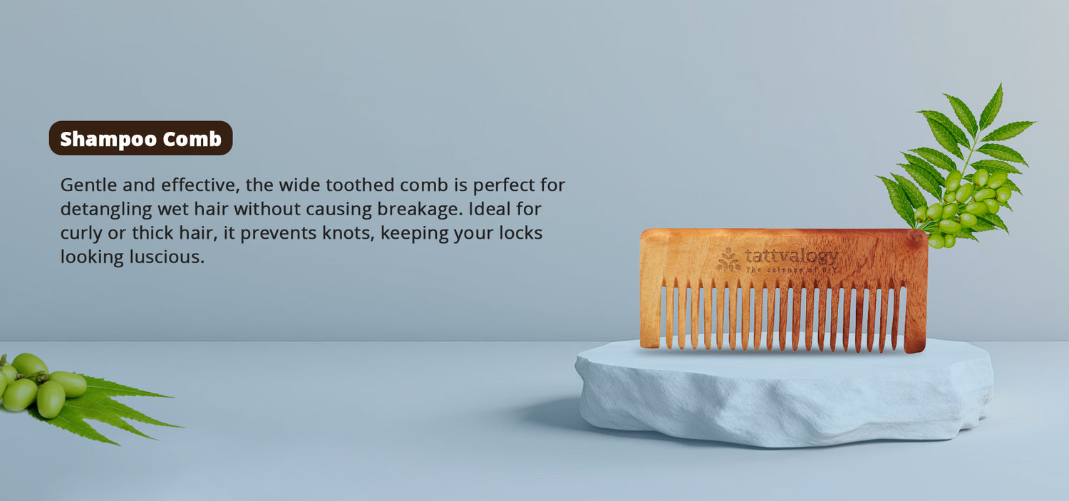Neem Wood Comb- Shampoo (Wide Toothed)